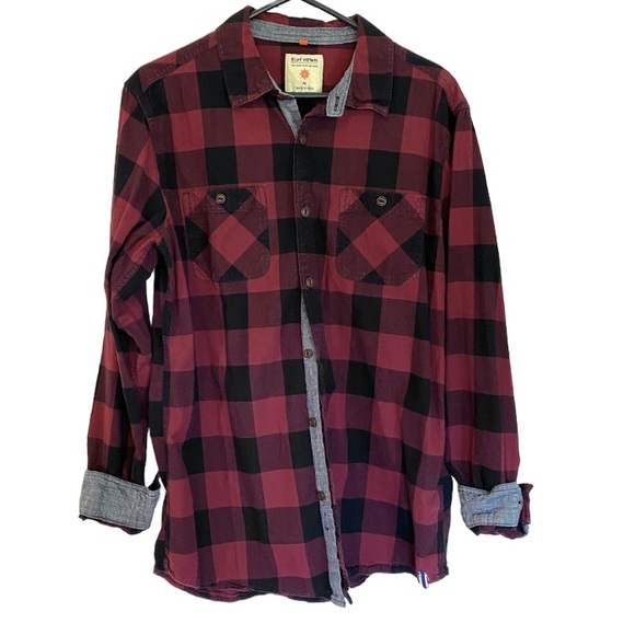 Ruff Hewn | Shirts | Ruff Hewn 0 Cotton Dark Red Black Buffalo Check ...